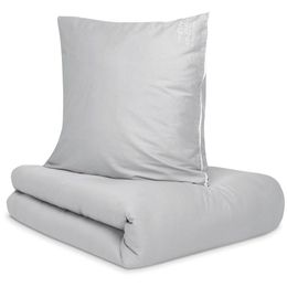 Bugatti Bettw&auml;sche &raquo;Satinbettw&auml;sche Bugatti&laquo; 2 Stk. mit edler Paspelierung grau Mako-Satin, Obermaterial: 76% Baumwolle, 24% Polyester B/L: 155cm x 