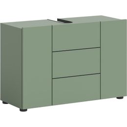 Welltime Waschbeckenunterschrank &raquo;BIEL, Breite: 82 cm, 3 T&uuml;ren, 4 F&auml;cher, Siphonausschnitt&laquo; 1 Stk. tlg. Waschbeckenunterschrank, Unterschrank, WBU, 