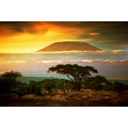 papermoon Fototapete &raquo;Mount Kilimanjaro and Clouds&laquo; glatt bunt Vlies B/L: 3m x 2,23m, Bahnen: 6 Stk.