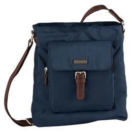 Tom Tailor Damen Tom Tailor Hobo &raquo;Rina&laquo; aus leichtgewichtigem Nylon und aufw&auml;ndig gewebten Gurtband blau B/H/T: 25cm x 27,5cm x 7cm