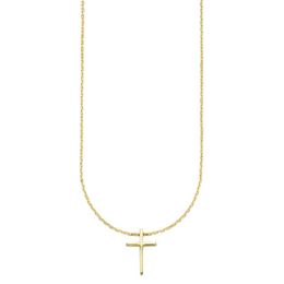 Bruno Banani Damen Kette mit Anh&auml;nger &raquo;Schmuck Geschenk gelbgoldfarben vergoldet mit Anh&auml;nger Kreuz&laquo; gold Silber 925 (Sterlingsilber), L: 45 B: 1,1mm