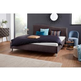 Westfalia Schlafkomfort Polsterbett grau Bezug Bett: Velours mit grober Lederoptik (100% Polyester);Bonnellfederkernmatratze: 51% Polypropylen, 39% Polyester, 10% Baumwolle;