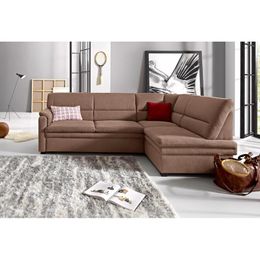 Sit & More sit&more Ecksofa &raquo;Pisa L-Form&laquo; mit Federkern, wahlweise mit Schlaffunktion braun NaturLEDER (echtes Rindsleder), Korpus in Kunstleder SOFTLUX ;Luxus-