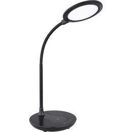 Globo LIGHTING LED Tischleuchte &raquo;REGINA&laquo; LED-Modul 1 Stk. warmwei&szlig; - kaltwei&szlig; Schreibtischlampe, B&uuml;ro, Flexo, Wireless Ladefunktion schwarz 1 Stk.