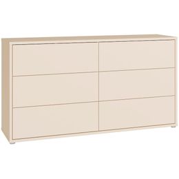 FORTE Sideboard &raquo;Alice Springs, Kommode mit 6 Schubk&auml;sten, Breite 154,5cm&laquo; Schubk&auml;sten mit Vollauszug, grifflos,Push to open, Stauraum beige 