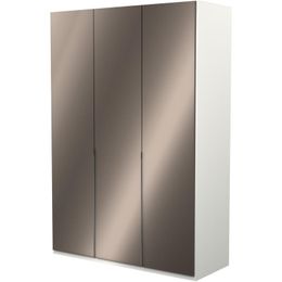 Musterring Kleiderschrank &raquo;San Diego, Kleiderschrank, Schrank, Garderobe, mit Glast&uuml;ren&laquo; 1 Stk. tlg. 3-t&uuml;rig (ged&auml;mpft), 4 B&ouml;den, 2 Kleiderstangen, Chromgriffe 