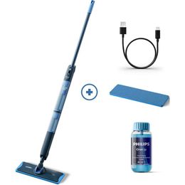 Philips Akku-Wischmopp &raquo;OneUp elektrischer Wischer 5000 Series XV5113/01&laquo; 70 min Akku-Laufzeit, inkl. 1 Pad und 40 ml Reiniger blau Einheitsgr&ouml;&szlig;e Akku-