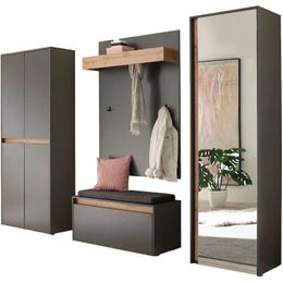 Home Affaire Garderoben-Set &raquo;City/Giron, moderne Garderobe, viel Stauraum, ca. 40 Schuhe&laquo; Set, 4 Stk. tlg. grau Holzwerkstoff B/H/T: 255cmcm x 200cmcm