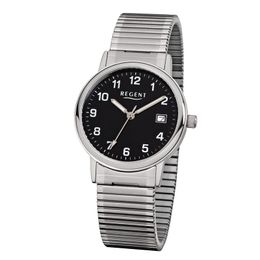 Regent Uhren Regent Herren Quarzuhr Armbanduhr, Herrenuhr, Edelstahlarmband, analog, Tag silber Einheitsgr&ouml;&szlig;e