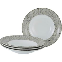 Creatable Pastateller &raquo;Stone Collection Genua, Teller Set, 4-tlg.&laquo; Italienische Eleganz, Vielseitig einsetzbar Porzellan 27cm