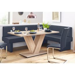 Home Affaire Eckbank blau Kunstleder B/H/T: 162cm x 89cm x 222cm, Kunstleder, langer Schenkel links