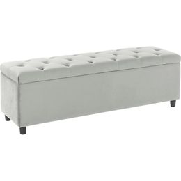 Home Affaire Bettbank &raquo;Relaxy&laquo; gesteppt, mit Staufach grau Holzwerkstoff, Massivholz, Polyester B/H/T: 100cm x 41,5cm x 40cm, Luxus-Microfaser