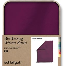 Schlafgut Bettbezug &raquo;Woven Satin&laquo; besonders dicht gewebt, Mix & Match: passender Kissenbezug erh&auml;ltlich lila Mako-Satin, Obermaterial: 100% Baumwolle B/L: 200cm