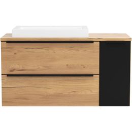 Welltime Waschtisch &raquo;MAILAND, 2 Metall-Vollausz&uuml;ge mit Softclose, Aufsatzbecken&laquo; Ma&szlig;e (B/H/T): ca. 105/65,5/47 cm MDF B/H/T: 105cm x 65,5cm x 47cm