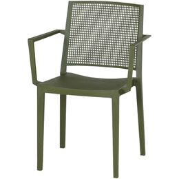 siena GARDEN Gartensessel &raquo;Square 2er Set Stapelsessel olive&laquo; Set, 2 Stk. tlg. Gestell, Polypropylen/Glasfaser gr&uuml;n B/H/T: 57cm x 81cm x 56cm