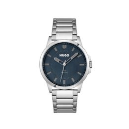 Hugo Herren Hugo Quarzuhr &raquo;#FIRST&laquo; Armbanduhr, Herrenuhr, Mineralglas, Edelstahlarmband silber Einheitsgr&ouml;&szlig;e