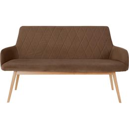 Home Affaire Sitzbank &raquo;Brest&laquo; Sitz und R&uuml;cken gepolstert, mit Rautensteppung, Breite 160 cm braun Polyester B/H/T: 160cm x 88cm x 60cm, Microfaser, 