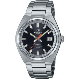 CASIO EDIFICE Herren CASIO EDIFICE Quarzuhr Armbanduhr, Herrenuhr, Edelstahlarmband, analog, Tag, Neo-Display schwarz Einheitsgr&ouml;&szlig;e