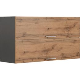 KOCHSTATION Klapph&auml;ngeschrank &raquo;KS-Colmar&laquo; 110 cm, mit Metallgriff, f&uuml;r viel Stauraum grau Holzwerkstoff grafitgrau, B/H/T: 110cm x 57cm x 34cm