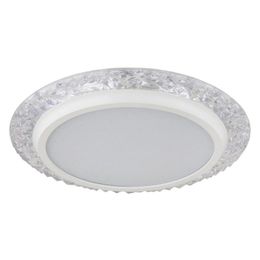 Globo LIGHTING LED Deckenleuchte &raquo;ABIGAIL&laquo; LED-Modul 1 Stk. Warmwei&szlig; Deckenlampe, Kristalle, opal, Wohnzimmer, Schlafzimmer wei&szlig; 1 Stk.