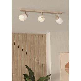 Eglo Deckenspot &raquo;CORATO&laquo; E14 1 Stk. Deckenlampe, Metall in Sandfarben, Nickel-Matt, Glas in Wei&szlig;, E14 beige 3, &Oslash; 0 H: 12,5cm, 1 Stk.