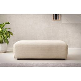 LeGer Home by Lena Gercke Hocker &raquo;PIARA, Cord, Polsterhocker mit Kedernaht&laquo; zur Serie PIARA, rechteckig, schwarze F&uuml;&szlig;e, bequemer Sitzkomfort beige 100