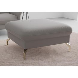 Sit & More sit&more Hocker &raquo;Fashion&laquo; inklusive Federkern, mit satinierten Nickelf&uuml;&szlig;en grau B/H/T: 89cm x 45cm x 89cm, Luxus-Microfaser ALTARA NUBUCK ,mit 