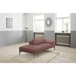 Egoitaliano Ottomane &raquo;Masu, Design trifft super Sitzkomfort, mit toller Detailverarbeitung&laquo; R&uuml;ckenkissen und Armteilrolle f&uuml;r mehr Komfort, mit Metallf&uuml;&szlig;en rosa 