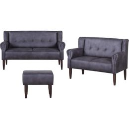 Home Affaire K&uuml;chensofa &raquo;Moro Couch mit Federkern, bequem, Breite&laquo; in verschiedenen Stoffe und Farben grau Microfaser in Antiklederoptik (100% 