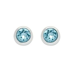 Amor Damen Paar Ohrstecker &raquo;9131785&laquo; mit Kristallstein blau 6mm, Silber 925 (Sterlingsilber)