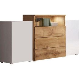 Home Affaire Sideboard &raquo;URBAN III&laquo; Moderne Kommode mit 3 Schubladen und 4 F&auml;chern, Breite 150 cm wei&szlig; B/H/T: 150cm x 80,7cm x 39cm, 3 Stk., 2 Stk.