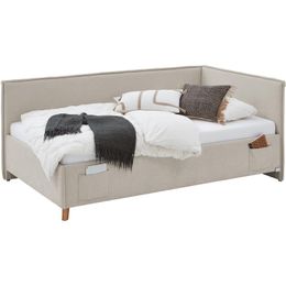 Meise M&ouml;bel meise.m&ouml;bel Kinderbett &raquo;FUN II&laquo; Polsterbett wahlweise mit Bettkasten, Jugendbett inkl. USB-Anschluss beige Liegefl&auml;che L&auml;nge B: 200cm x 140cm, 