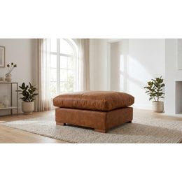 OTTO home Polsterhocker &raquo;Coray&laquo; mit Federn und Daunen braun 100% PES B/H/T: 92cm x 47cm x 92cm, Luxus-Microfaser