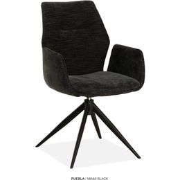 OMG Design Esszimmerstuhl &raquo;Puebla&laquo; (Set) 2 Stk.Drehstuhl mit auto-return, Armlehnenstuhl Polyester B/H/T: 55,5cm x 91,5cm x 63,5cm, 2 Stk., Stoff 