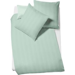 Fleuresse Bettw&auml;sche &raquo;Jade&laquo; 3 Stk. mit dezentem Muster gr&uuml;n Mako-Damast, Obermaterial: 100% Baumwolle B/L: 240cm x 220cm, 1 Stk., 2 Stk., Mako-Damast,