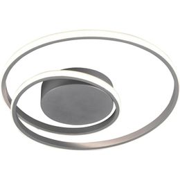 REALITY LEUCHTEN LED Deckenleuchte &raquo;Zibal&laquo; LED-Board 1 Stk. Warmwei&szlig; Switch Dimmer, dimmbar &uuml;ber Wandschalter (100%/50%/25%), Wohnzimmer grau 1, &Oslash; 