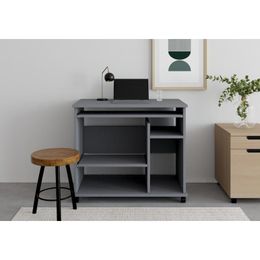 VOGL M&ouml;belfabrik Computertisch &raquo;Compi&laquo; PC-Tisch mit Tastaturauszug, platzsparend, Breite 72 oder 90 cm grau B/H/T: 90cm x 76cm x 50cm