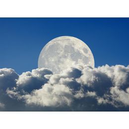 papermoon Fototapete &raquo;Big Moon and Clouds&laquo; glatt bunt Vlies B/L: 3m x 2,23m, Bahnen: 6 Stk.