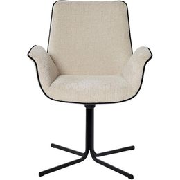 Jahnke Schalenstuhl &raquo;POLE TWIST&laquo; () Drehbar, gepolstert, mit Armlehnen, Metallgestell, B:65xT:63xH:85 cm beige Polyester B/H/T: 65cm x 85cm x 63cm