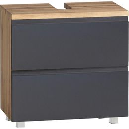 Welltime Waschbeckenunterschrank &raquo;S&ouml;lden&laquo; grau Holzwerkstoff wotaneiche, B/H/T: 60cm x 56cm x 35cm, Schubladen: 1 Stk.
