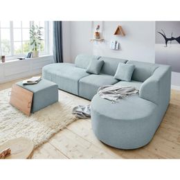 OTTO home Sofa-Eckelement &raquo;Alesund&laquo; als Einzelteile oder Modulteil blau Cord (100% Polyester);Filzoptik (100% Polyester) Cord, Armlehne links