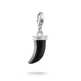 Thomas Sabo Damen Thomas Sabo Charm-Einh&auml;nger &raquo;Zahn-Charm - Original&laquo; mit T&uuml;rkis-Imitat oder Obsidian schwarz Einheitsgr&ouml;&szlig;e