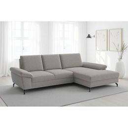 Sit & More sit&more Ecksofa &raquo;Chelsea L-Form, B: 264 cm, mit Armteil-& Sitztiefenverstellung&laquo; optional Schlaffunktion und Bettkasten grau 100% Polyester B/H/T: 