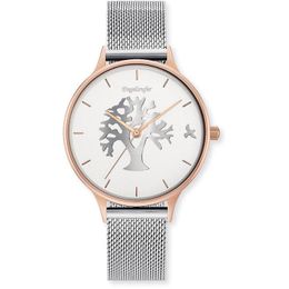 Engelsrufer Damen Quarzuhr &raquo;Lebensbaum&laquo; Armbanduhr, Damenuhr, Edelstahlarmband, analog rosa Einheitsgr&ouml;&szlig;e
