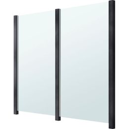 STAKET PRO Zaun Glaszaun, Gesamtl&auml;nge: 2,29 m, 3 Pfosten grau Aluminium, Glas Pfosten: 3 Stk.
