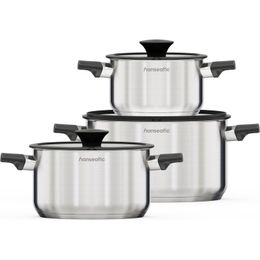 Hanseatic Topf-Set &raquo;SMART&laquo; Set, 6 tlg. Edelstahl 18/10 silber Einheitsgr&ouml;&szlig;e
