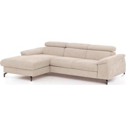 COTTA Ecksofa &raquo;Kitty L-Form, B: 242 cm&laquo; mit Kopfteilverstellung, optional Schlaffunktion & Bettkasten Microfaser (100% Polyester);Flachgewebe (100% 