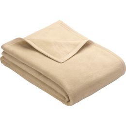 Ibena Wohndecke &raquo;Berlin&laquo; Hochwertige Konfektion mit Markenpatch, Kuscheldecke beige Mischgewebe B/L: 150cm x 200cm