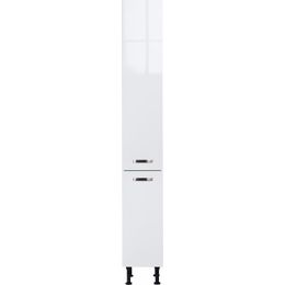KOCHSTATION Apothekerschrank &raquo;KS-Cara&laquo; mit 2 Vollausz&uuml;gen und 5 Ablagen, h&ouml;henverstellbare F&uuml;&szlig;e, Breite 30 cm wei&szlig; wei&szlig;, B/H/T: 30cm x 211,8cm x 