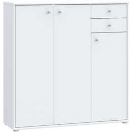 FORTE Kommode &raquo;Tempra, Kommode, 3 T&uuml;ren, 2 Schubk&auml;sten, viel Stauraum&laquo; Breite 108,8 cm wei&szlig; B/H/T: 108,8cm x 111,1cm x 34,8cm, 2 Stk., 2 Stk.